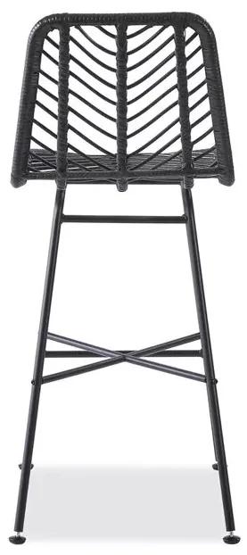 Černá ratanová barová židle ESPO 97