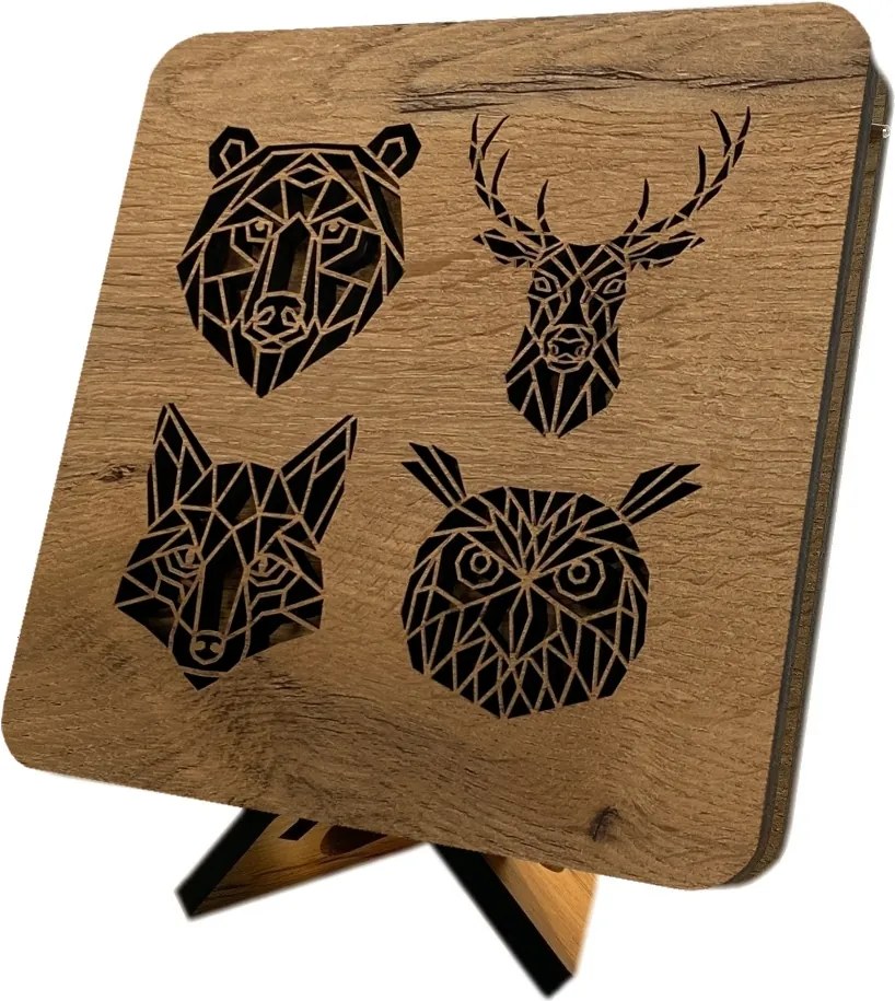Li-Go "Lesní zvěř" lampa 19x19 cm provedení povrchu: dub