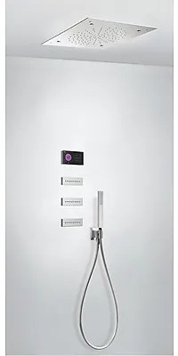TRES - Termostatický podomítkový elektronický sprchový set SHOWER TECHNOLOGY Včetně elektronického ovládání (černá barva). 09288406