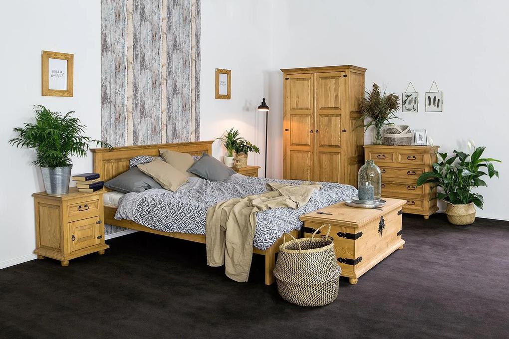 ARTEN Rustikální manželská postel POPRAD ACC01 - borovice Rozměry: 200x200 cm