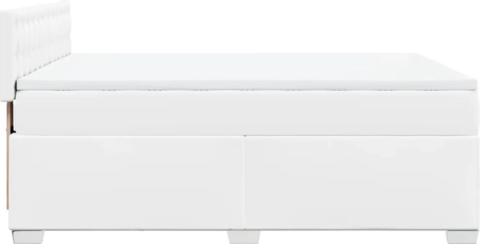 Box spring postel s matrací bílá 160x200 cm umělá kůže 3286129