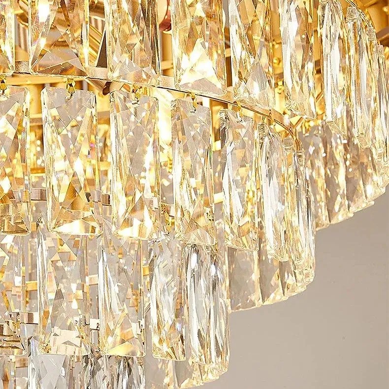 Toolight Toolight, závěsné křišťálové svítidlo 80cm, 12xE14, G061-CP, zlatá, OSW-08995