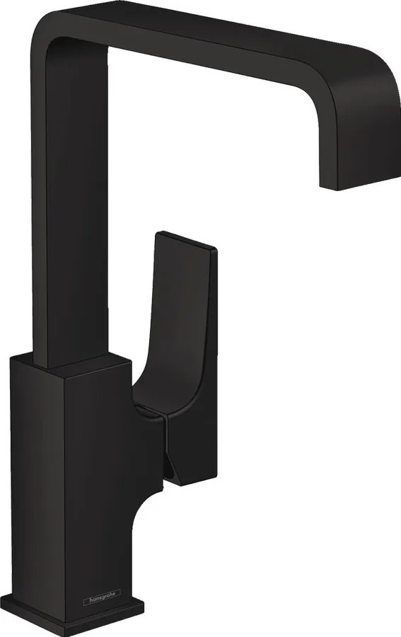 Hansgrohe Metropol, umyvadlová baterie 230 s výpustí Push-Open, černá matná, 32511670