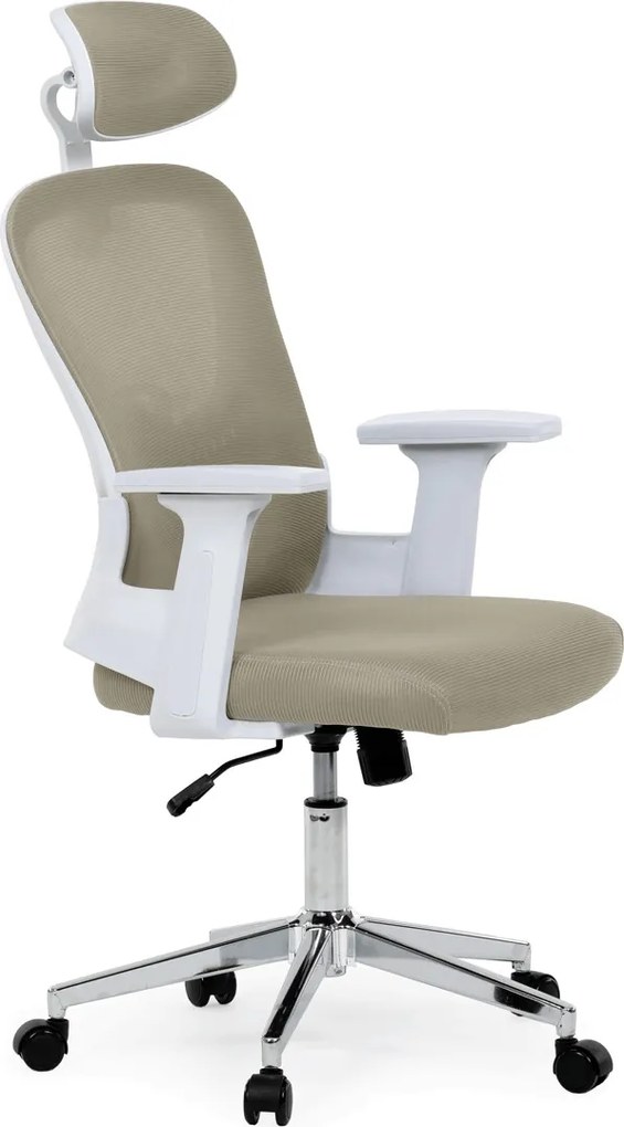 Ergonomická kancelářská židle EMILIE - béžová síťovina
