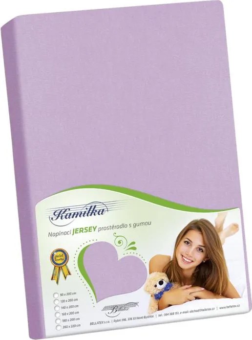 Bellatex Prostěradlo jersey Fialová 160x200 cm
