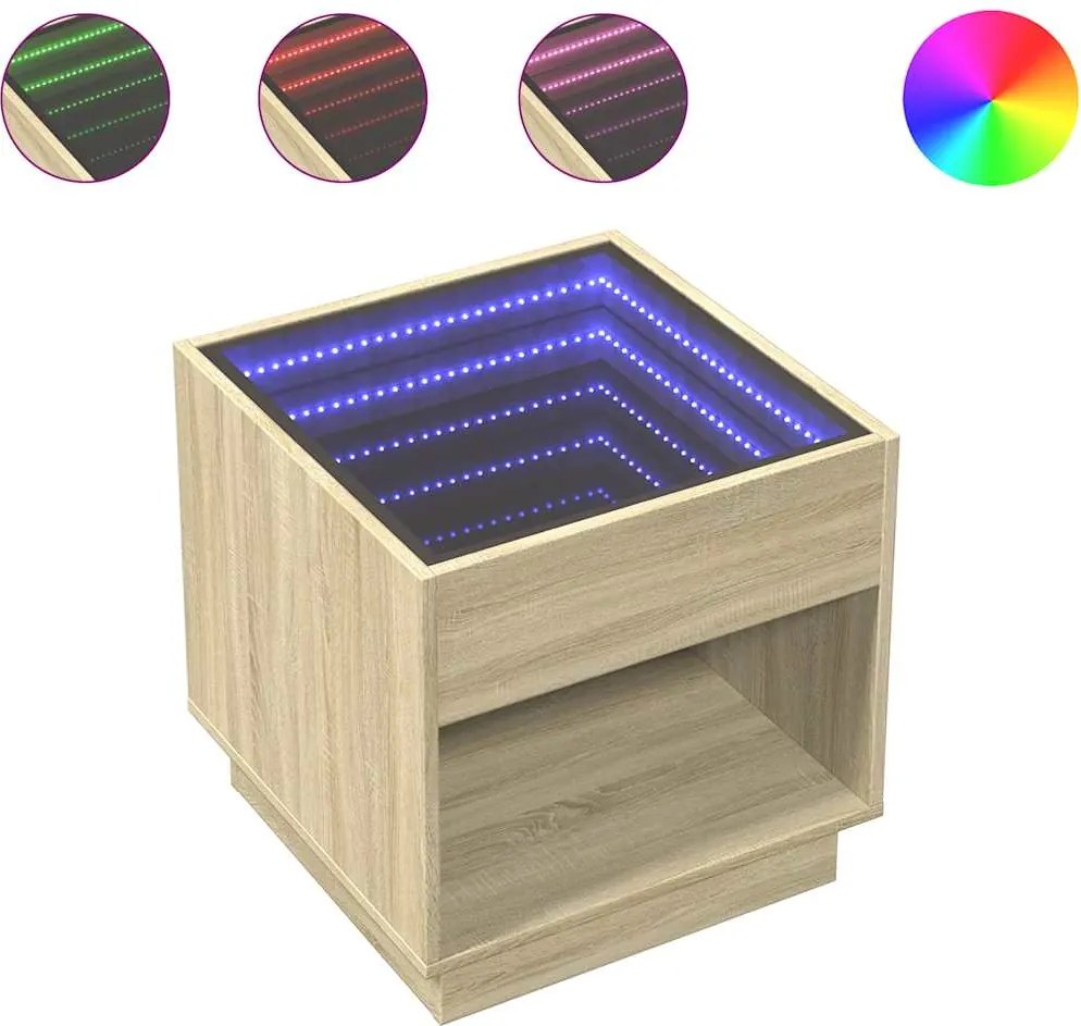 Noční stolek s Infinity LED dub sonoma 50 x 50 x 50 cm 3284086