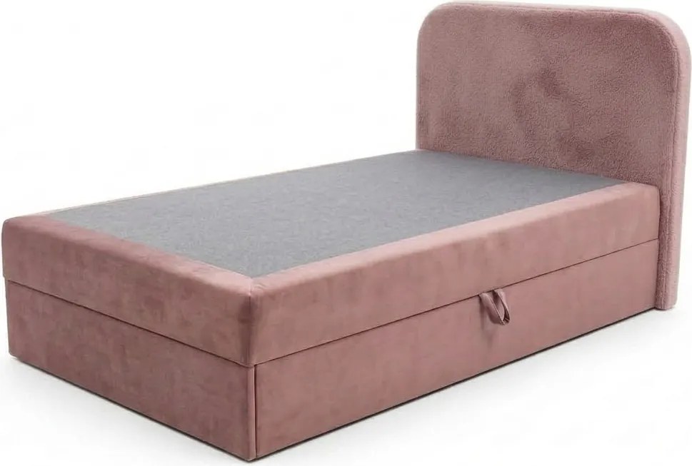 Čalouněná postel boxspring FORENA 90x200 cm starorůžová Matrace: Matrace Bonell pružinová