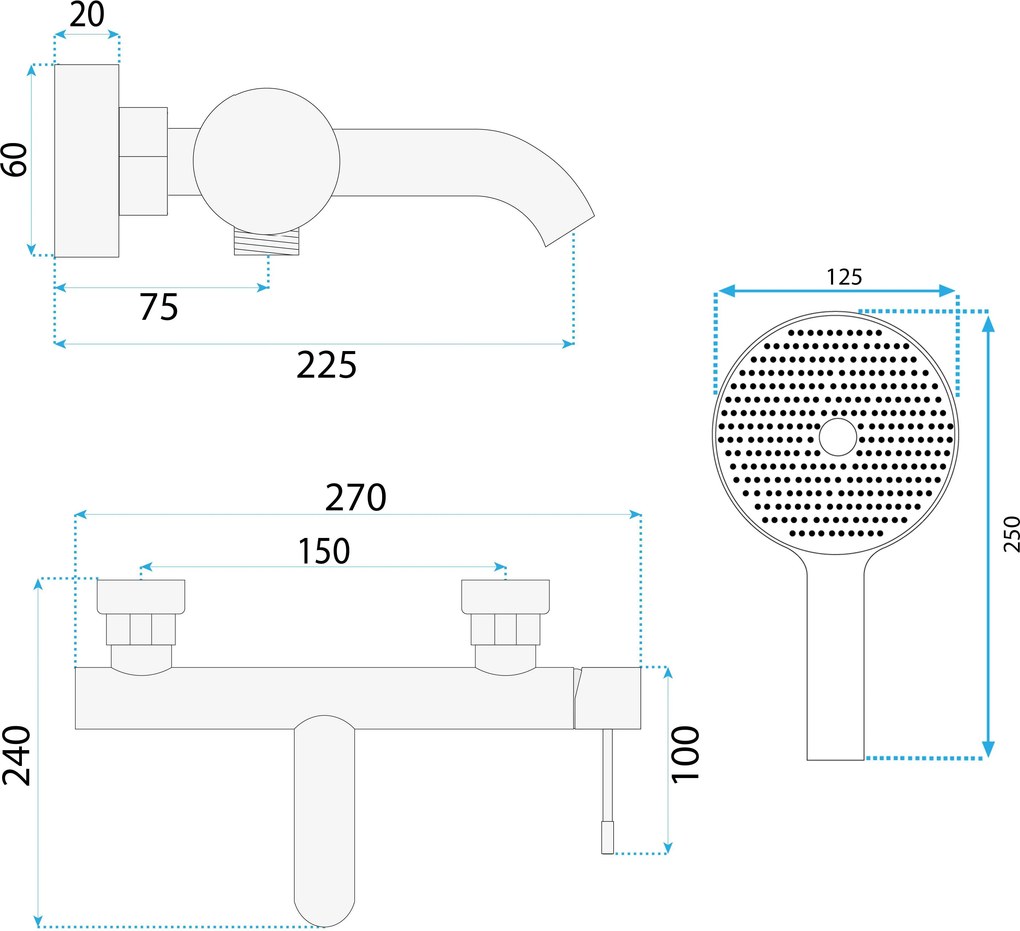 Rea, Koupelnová baterie REA Rivo Brush Nickel, REA-B7506
