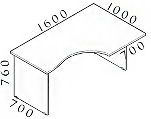 Ergonomický stůl Visio 160 x 100 cm, pravý, ořech