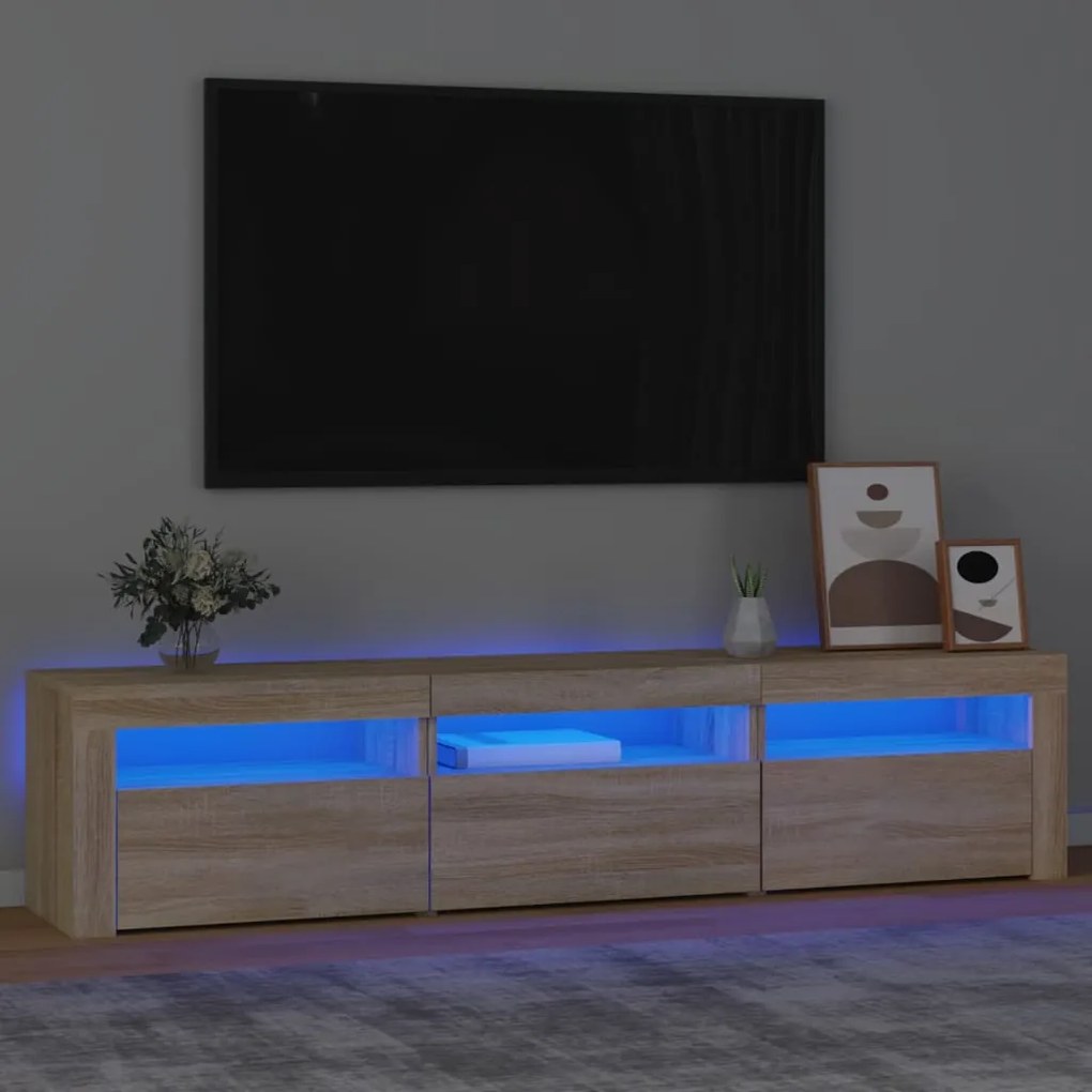 TV skříňka s LED osvětlením dub sonoma 180x35x40 cm