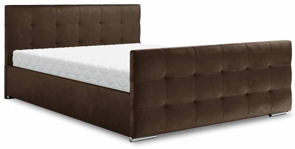 Manželská postel 160 cm Billie (hnědá) (s roštem a úložným prostorem). 1046830