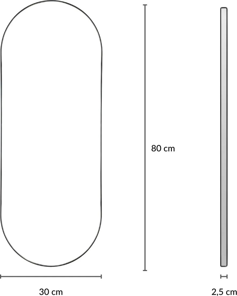 Dekorativní nástěnné zrcadlo ALVA, 80 x 30 cm