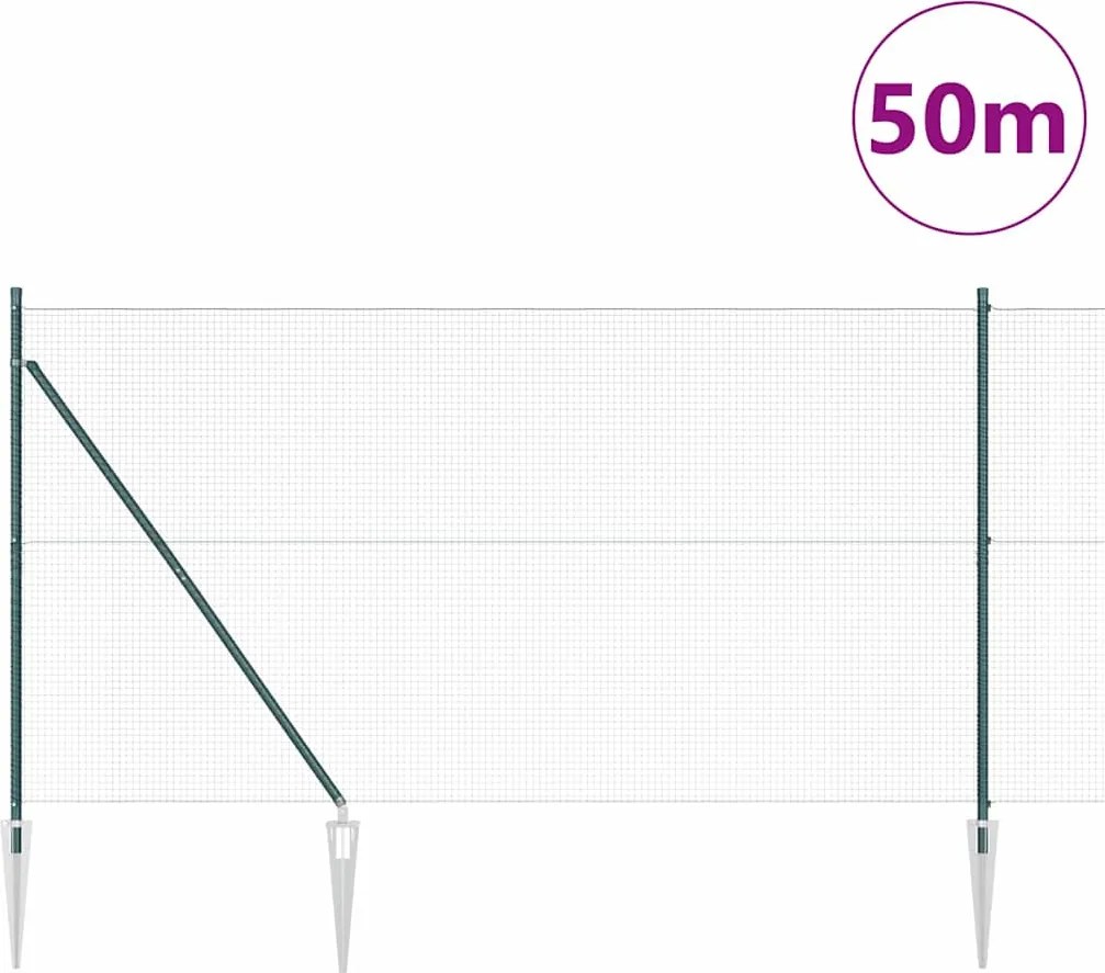 Svařované drátěné ploty s hroty 50 x 1,4 m Ocel potažená PVC 3352125