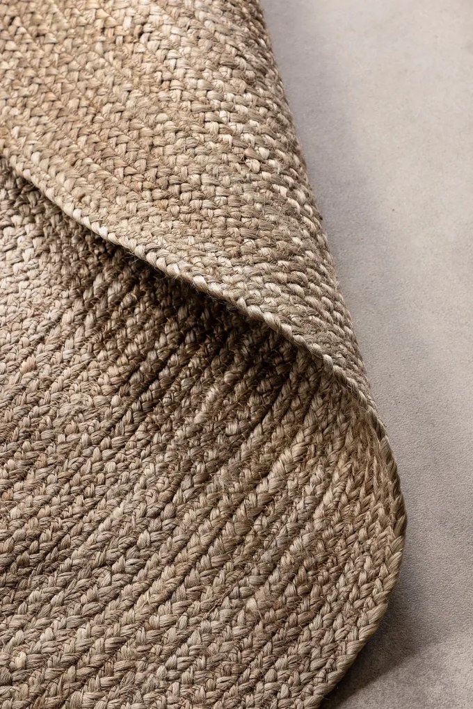 Hanse Home, Kusový koberec Jute Braided 106006 Grey Brown kruh, 200x200 (průměr) kruh, hnědá, chodba / předsíň