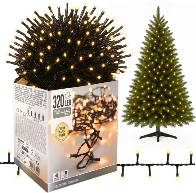 Dekorační světélka 320 LED bílé