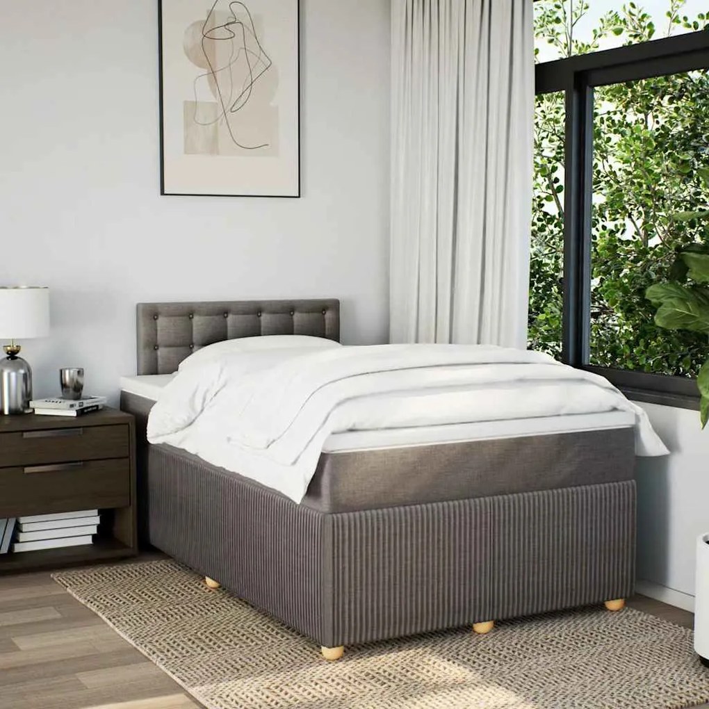 Box spring postel s matrací taupe 120x200 cm textil 3287441
