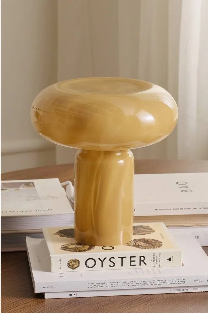 Khaki skleněná stolní lampa (výška 28 cm) Aurora – Ellos Home
