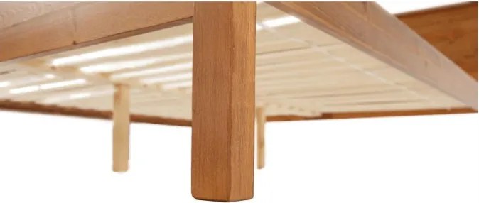 Postel, 160x200, borovicové dřevo v odstínu dub, PROVO NEW Kondela 0000400848