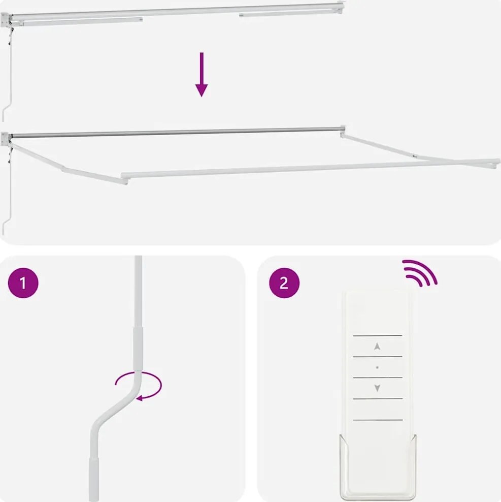 vidaXL Sklopný rám markýzy Bílý 500 × 300 cm Hliník [362025]