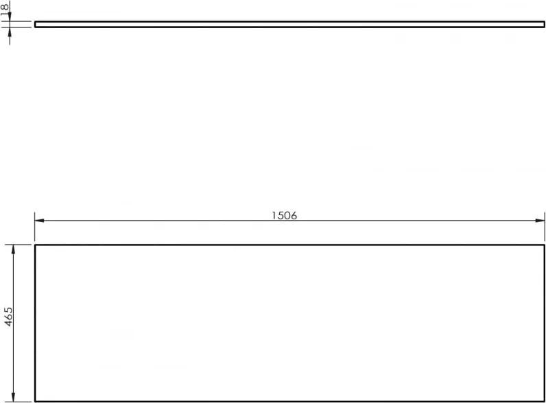 Mexen Uni, pracovní deska 150 cm, bílá lesklá, 91AXX-1504-464-18-00