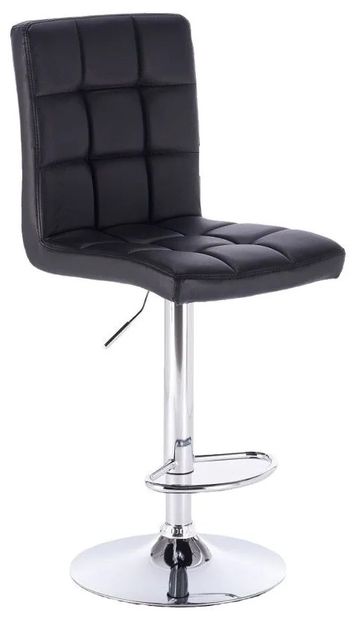 LuxuryForm DESIGN Barová židle TOLEDO na stříbrné kulaté podstavě - černá