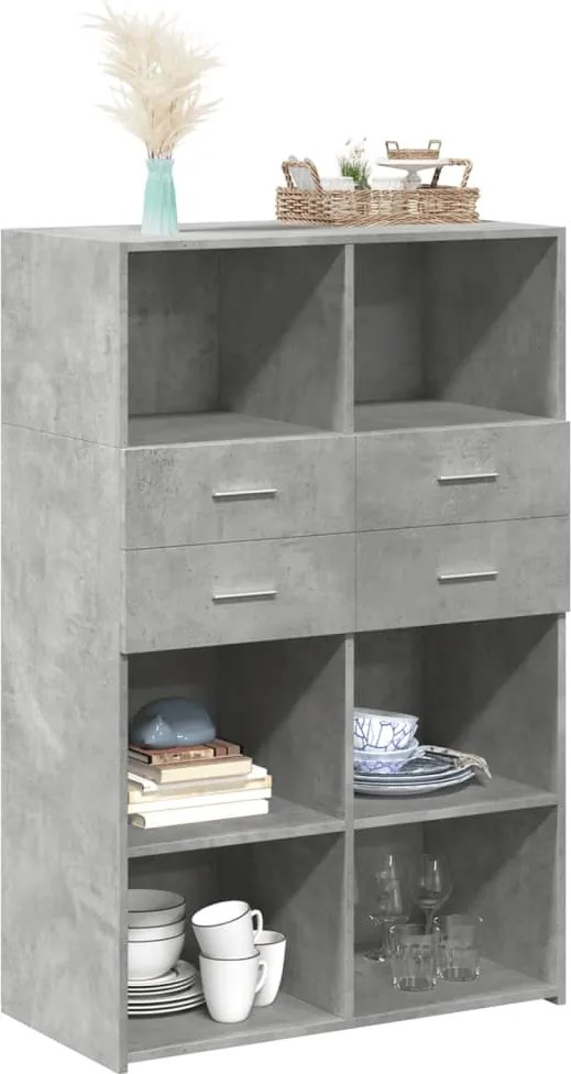 Skříň highboard betonově šedá 80x42,5x124 cm kompozitní dřevo 3281388