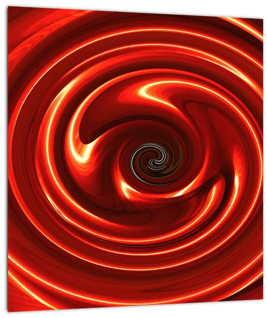 Abstraktní obraz - červená spirála (30x30 cm)