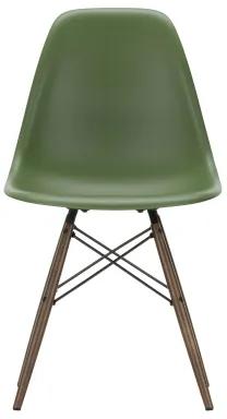 Eames Plastic Chair DSW tmavě lakovaný javor lesní zelená černé na tvrdou podlahu Vitra