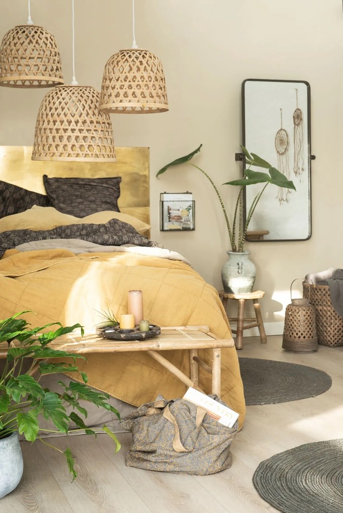 IB LAURSEN Stropní lampa Bamboo Shade, přírodní barva, dřevo