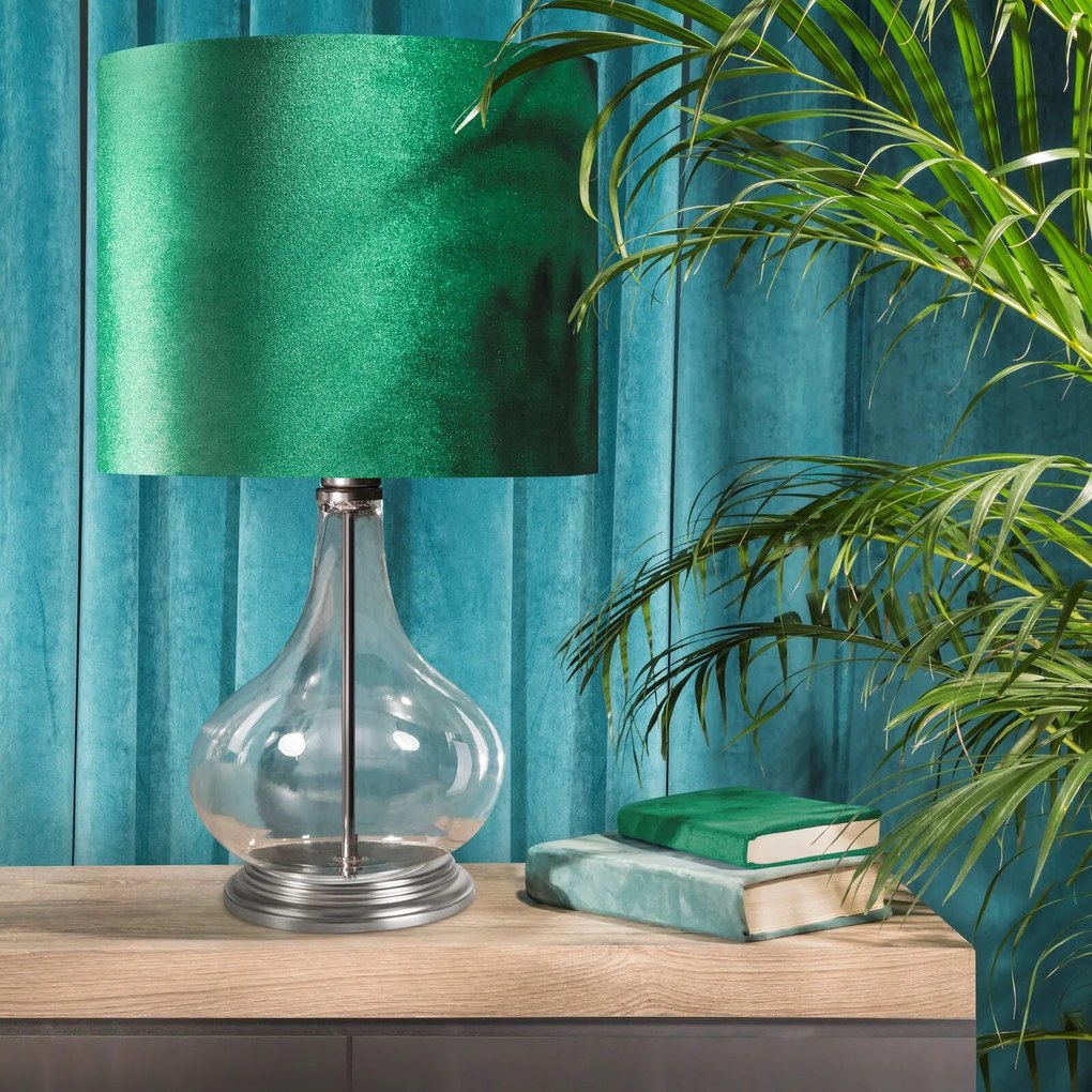 LAMPA KIM 32X32X61 CM TMAVĚZELENÁ