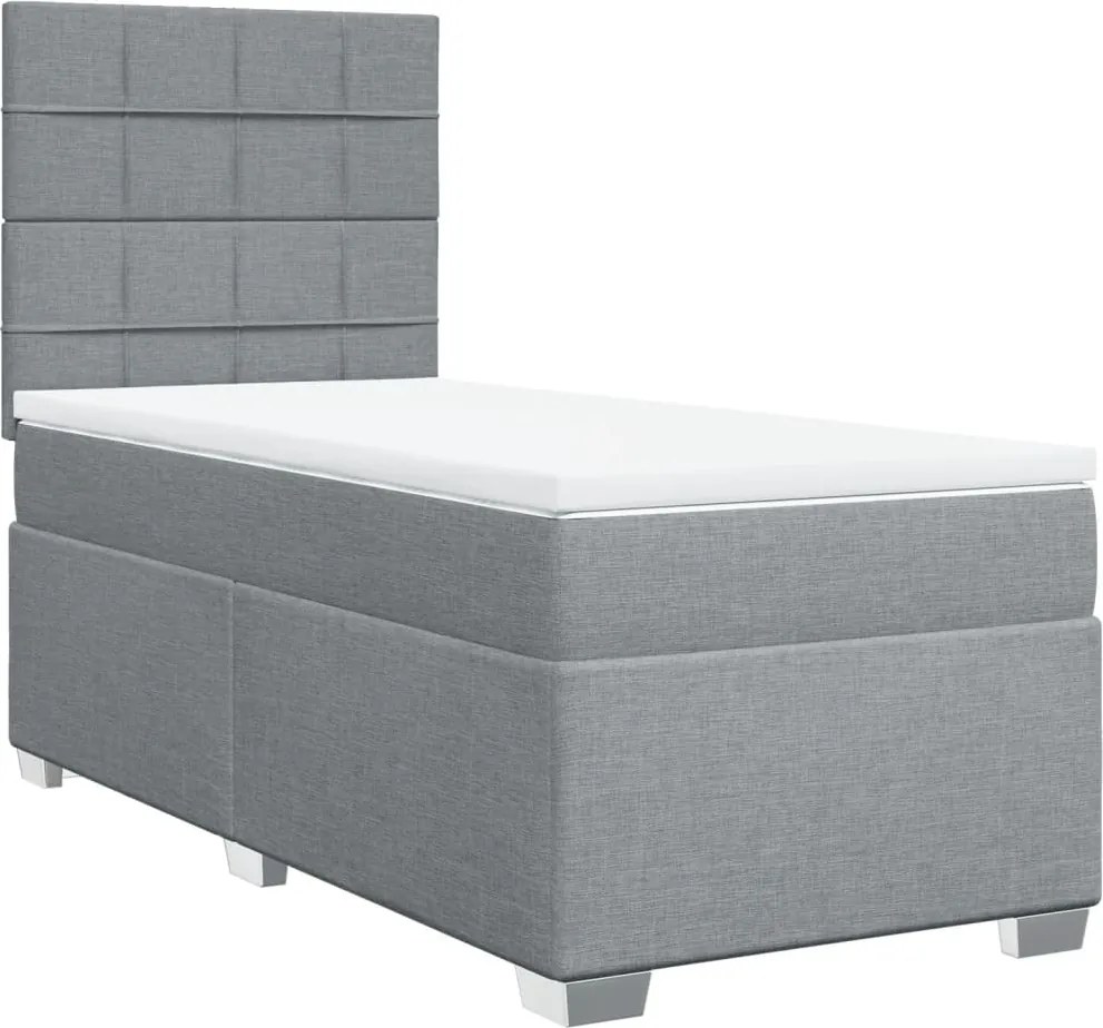 Box spring postel s matrací světle šedá 80 x 200 cm textil 3292615