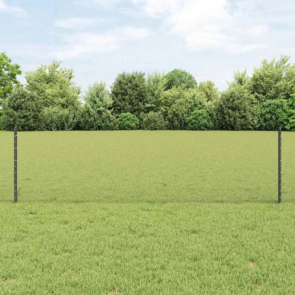 Hexagonální plot s podpěrou 50 x 0,6 m Ocel potažená PVC Šedá 3336885