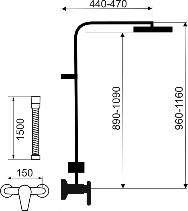 Novaservis sprchová souprava s termostatickou sprchovou baterií SET069/TER,0