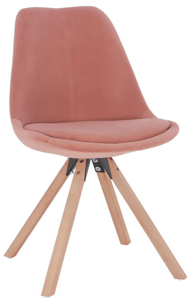 Jídelní židle SABRA sametová látka Velvet růžová, buk