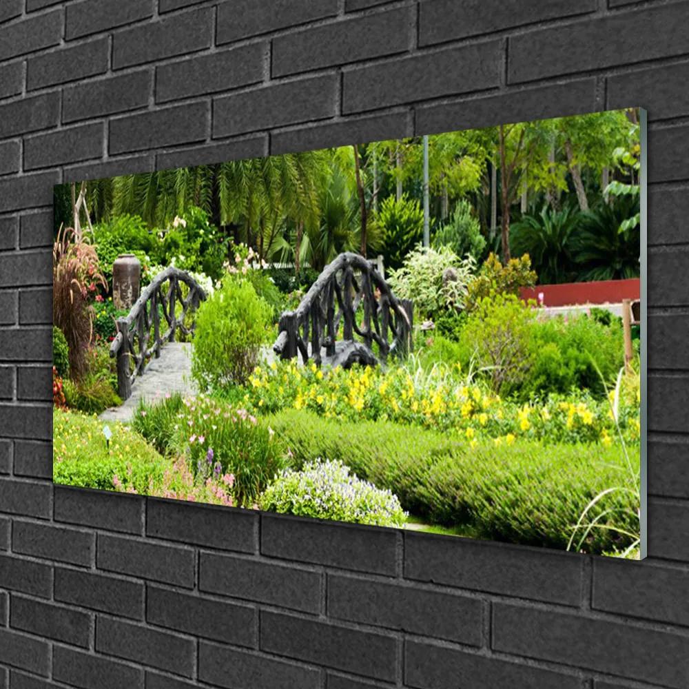 Obraz na skle Botanická Zahrada Most Umění 100x50 cm