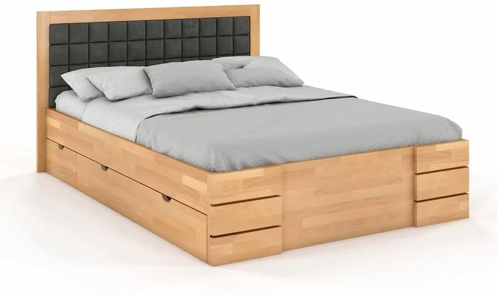 Buková postel s úložným prostorem - Gotland Drawers,   , Buk přírodní, 120x200 cm