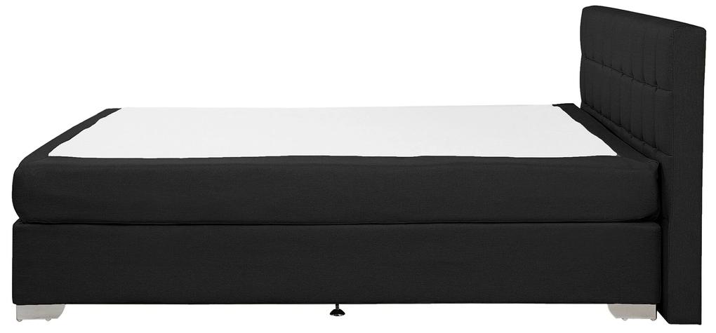 Černá čalouněná kontinentální postel 180x200 cm ADMIRAL Beliani