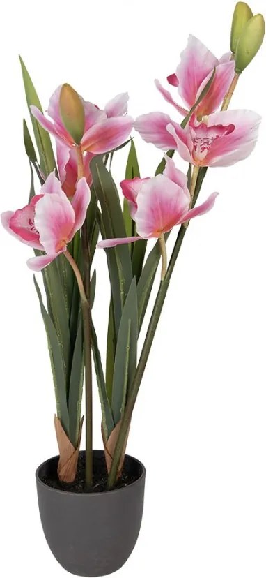 Půvabná umělá orchidej v květináči - 14*14*55 cm