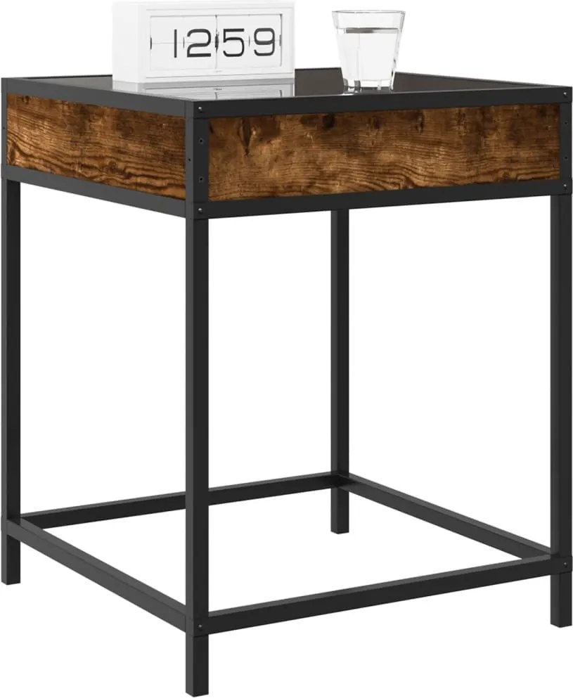 Noční stolek s Infinity LED kouřový dub 40 x 40 x 51 cm 3284093