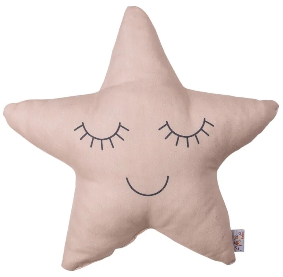 Béžovorůžový dětský polštářek s příměsí bavlny Mike & Co. NEW YORK Pillow Toy Star, 35 x 35 cm