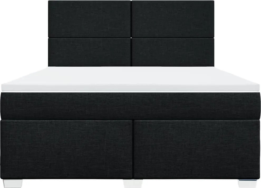 Box spring postel s matrací černá 180x200 cm textil 3290562