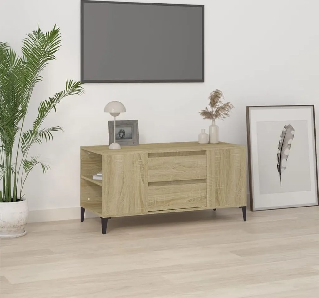 vidaXL TV skříňka 102x44,5x50 cm kompozitní dřevo [819609] Barva: Černá