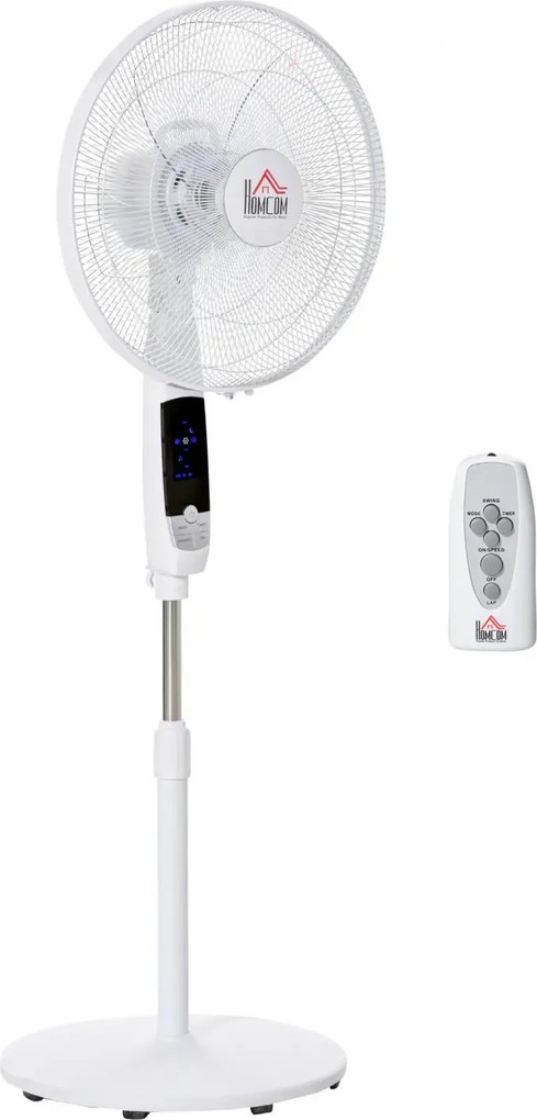 HOMCOM Ventilátor s časovačem 138 cm | bílý
