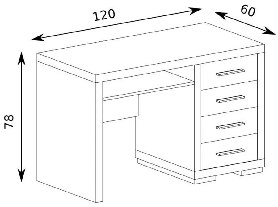 Vegas S - psací stůl V28 - santana světlá