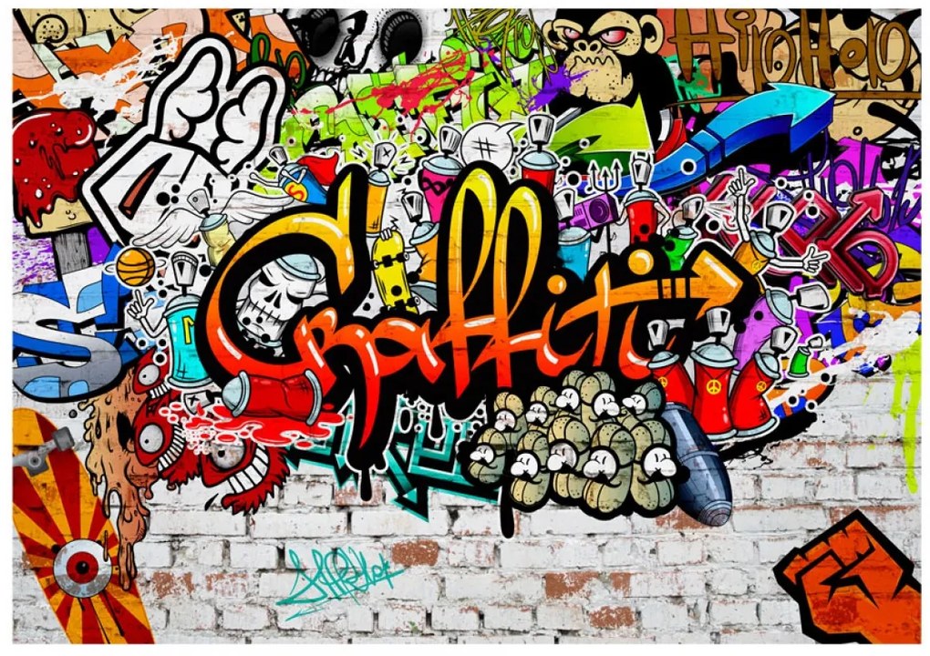 Tapeta barevné graffiti (150x105 cm) - Murando DeLuxe