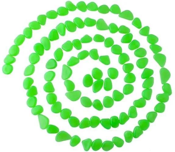 ISO 8766 Svítící dekorativní kameny 100 ks - zelené