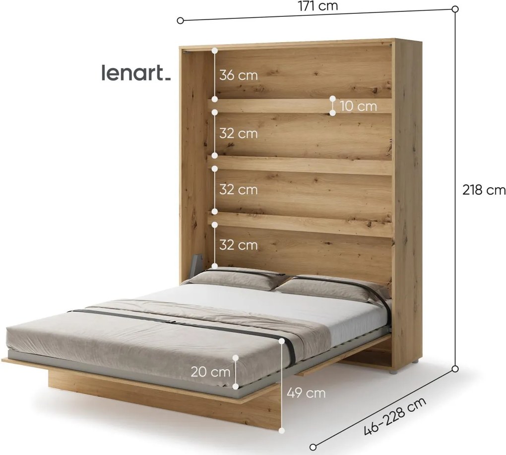 Výklopná vysoká postel 160 REBECCA dub artisan