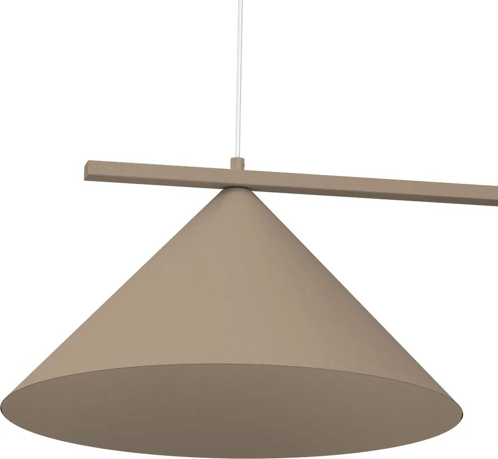 Závěsné svítidlo Capital, 2x tmavě obéžové kovové stínítko, (fi 46cm), be