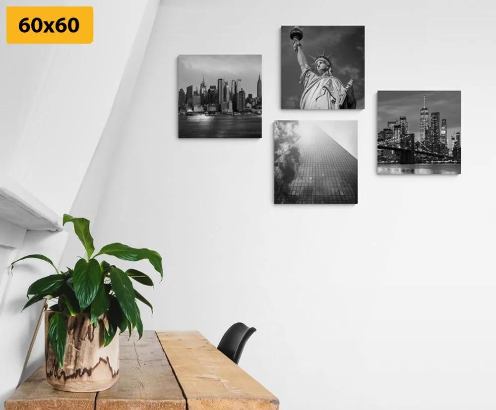 Set obrazů černobílý New York Varianta: 4x 40x40