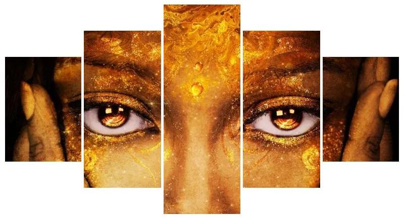 Obraz lidských očí zbarvených do oranžova   (150x80 cm), 40 dalších rozměrů